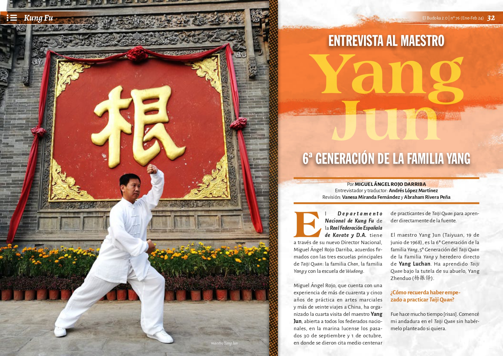 Entrevista al maestro Yang Jun - Departamento Nacional Kung Fu